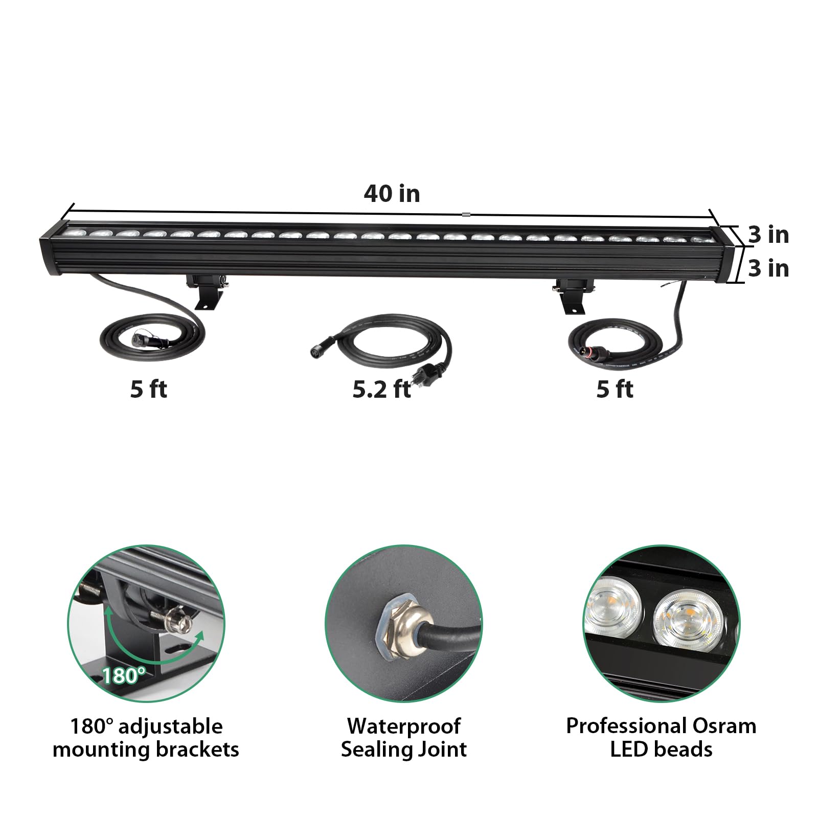 Landscapestation Smart LED Wall Washer Light with APP Control, 168W ...