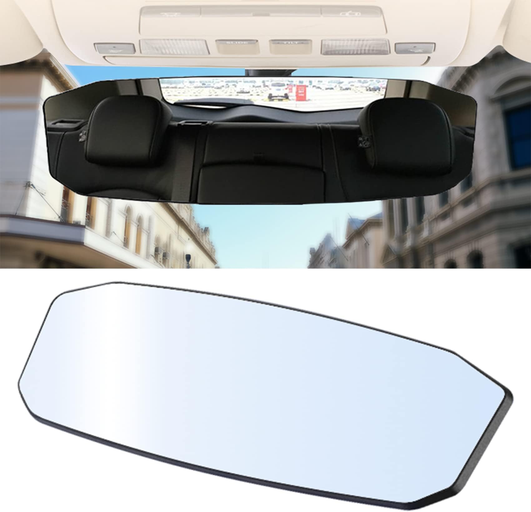 Amazon.com: Car Rear View Mirror, 12Inch Interior Clip-on Wide Angle ...