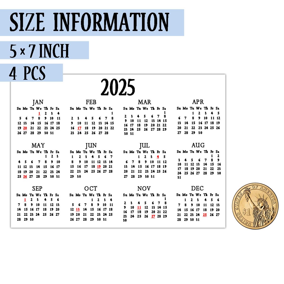 Snapklik.com : 2025 Calendar Stickers Labels 5 7 Inch 2025 Mini Planner ...