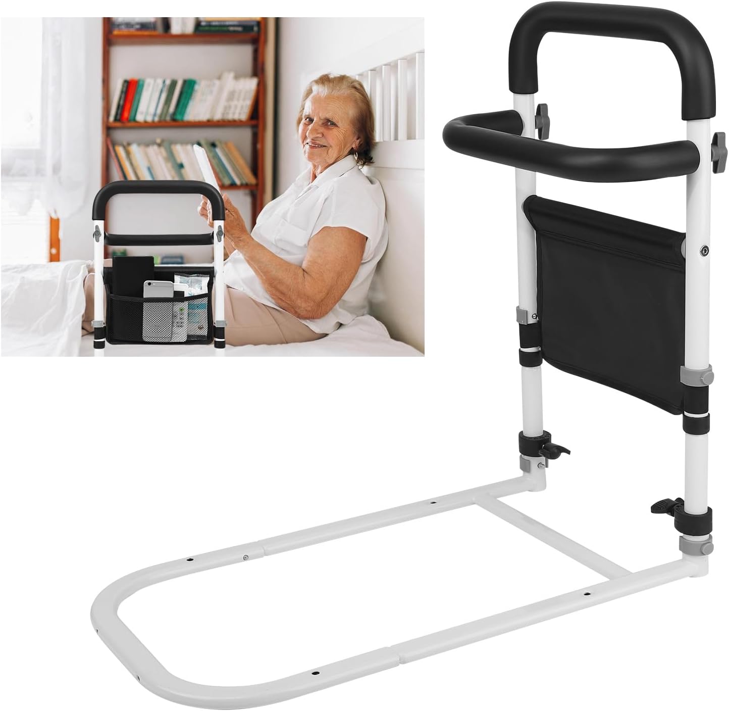 Amazon.com: Svnntaa Bed Rails for Elderly Adults Safety with Storage ...