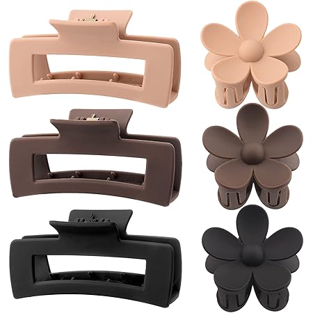 Amazon.com: 12 Pack Large Hair Claw Clips Flower Hair Clips for Thick ...