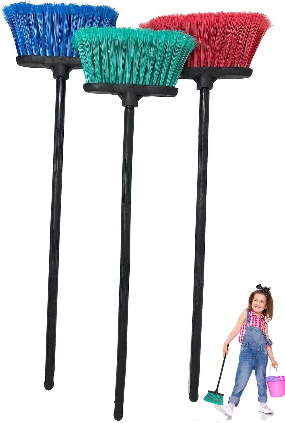 Amazon.com: Set of 3 Kids Mini Short Sweeper Push Broom for Indoor ...