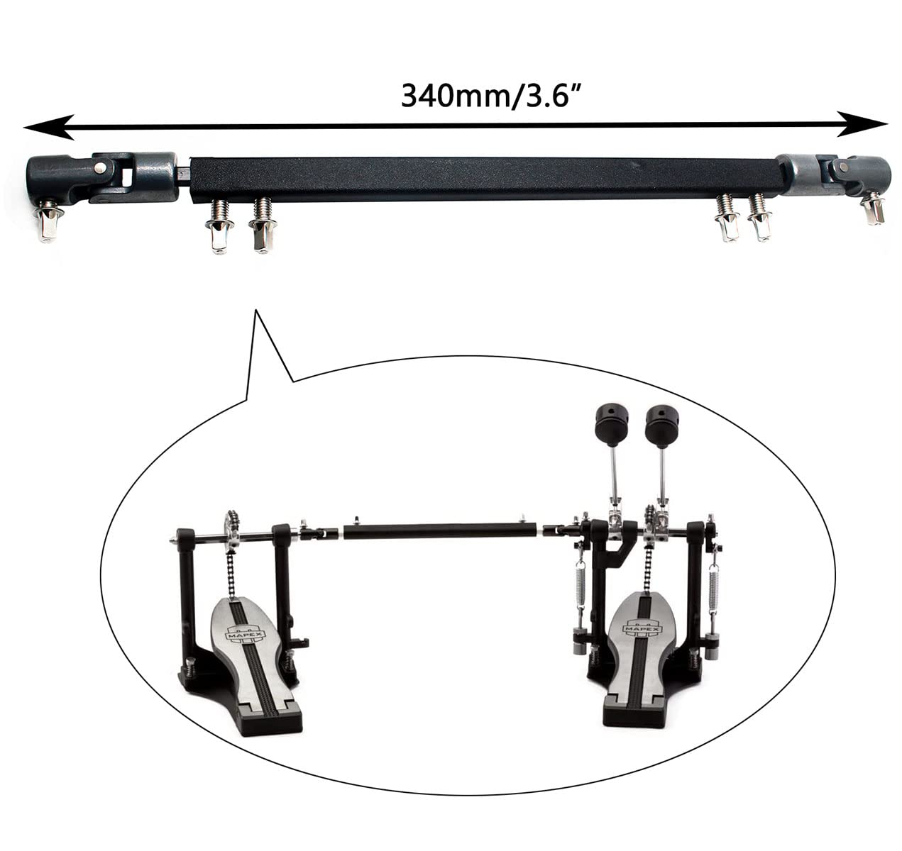 Snapklik.com : TUOREN Double Kick Drum Pedal Drive Shaft Steel Bass ...
