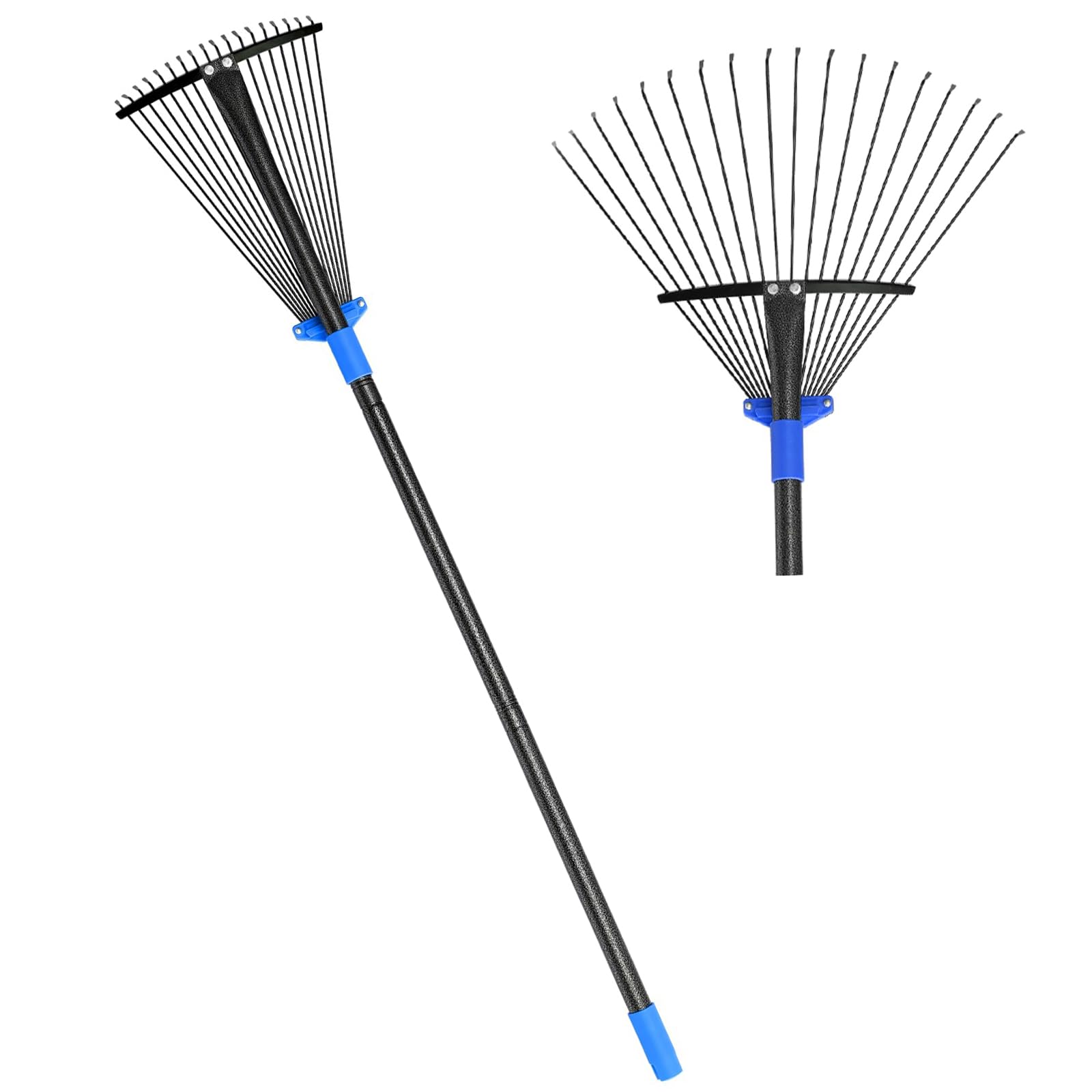Amazon.com : Metal Rake for Leaves Heavy Duty, Adjustable Garden Leaf ...