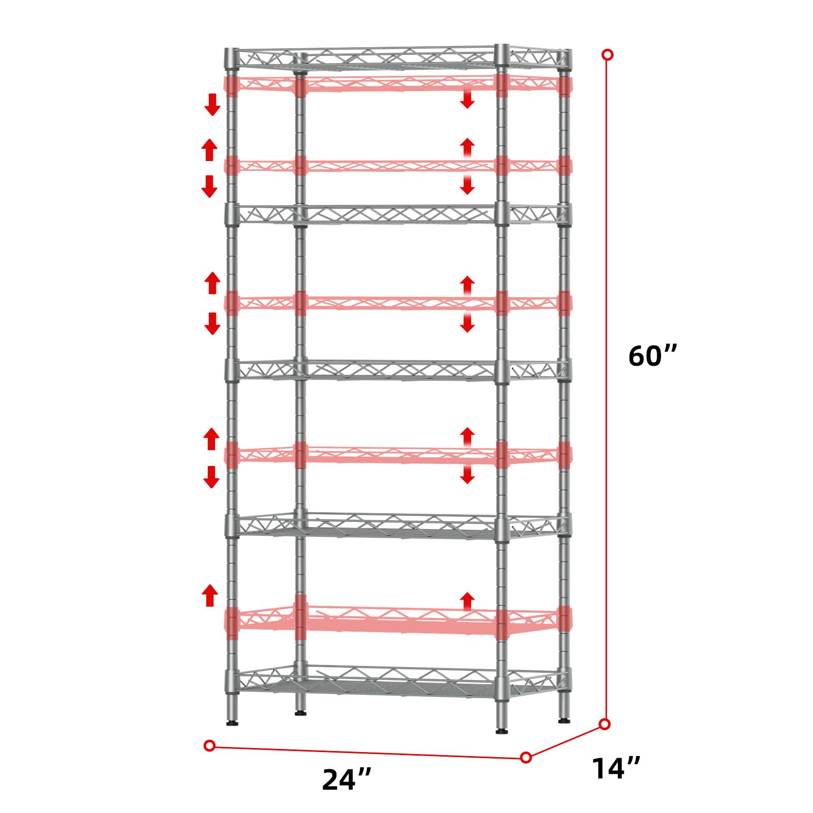 Snapklik.com : 5 Tier Storage Rack Wire Shelving Unit Storage Shelves ...
