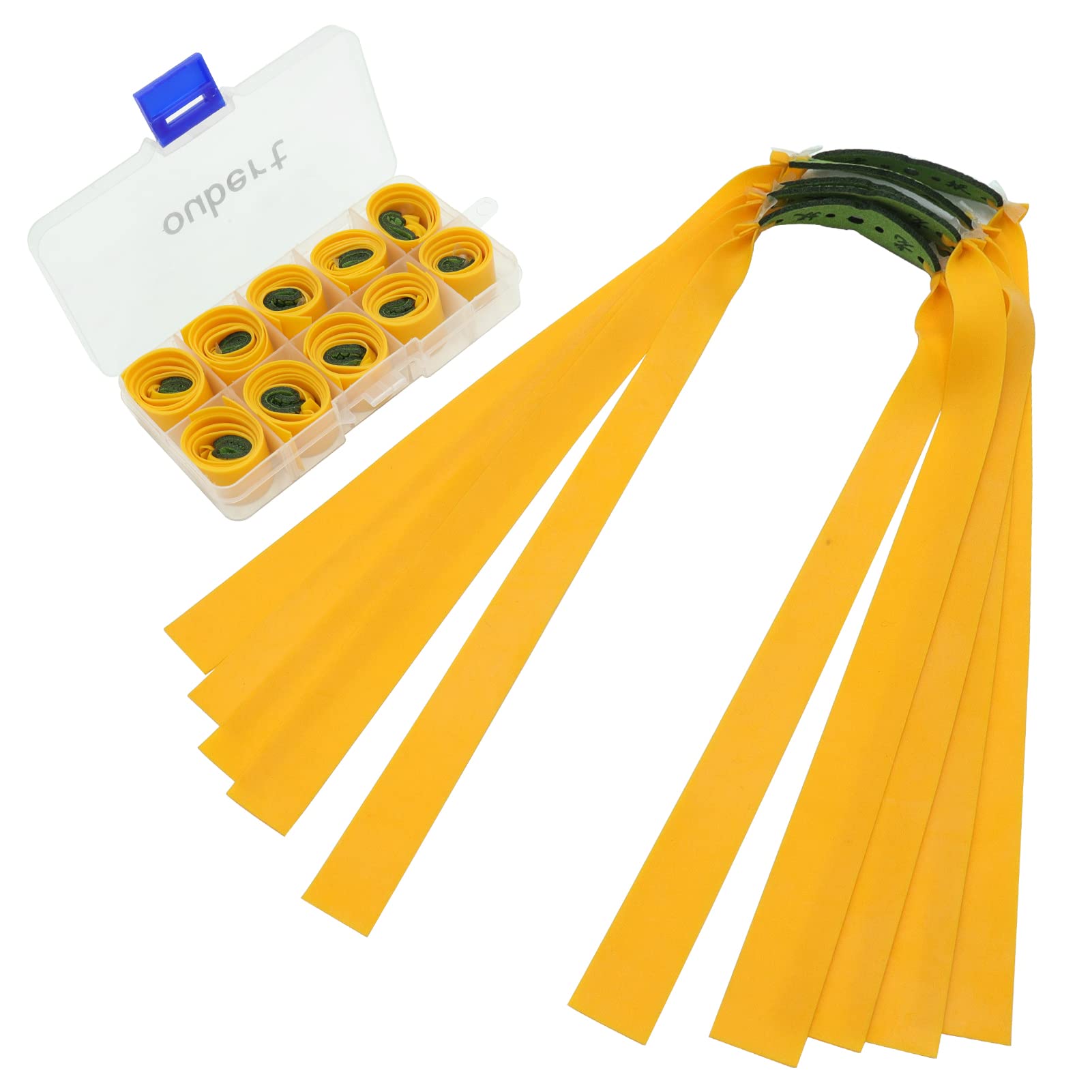 Optifit® 10Pcs Slingshot Bands Flat Rubber Catapult Bands with Carrying ...