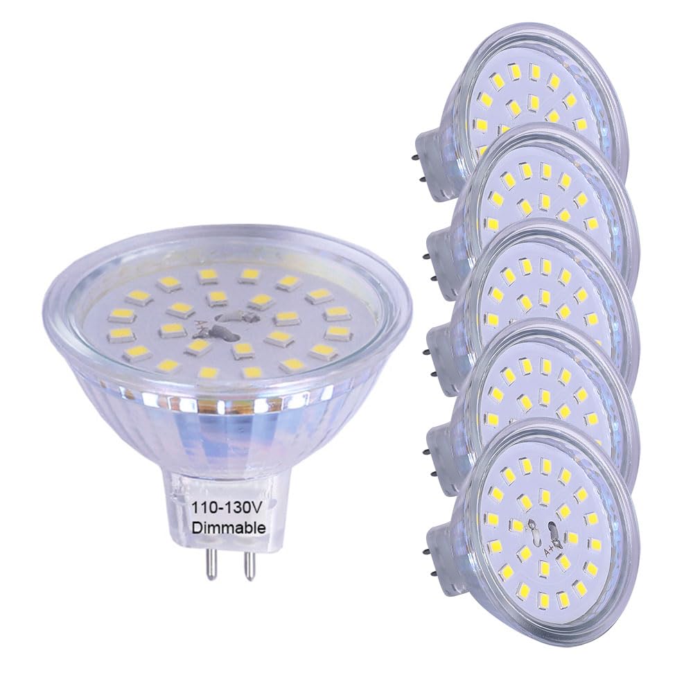 ukzboss mr16 120V Dimmable 5w 6000K Cool White Daylight White led ...