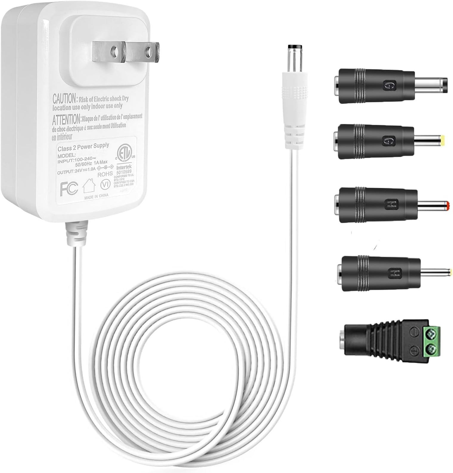 Amazon.com: 24V 1A Power Adapter 24W Supply 100V-240V AC to DC 24 Volt ...