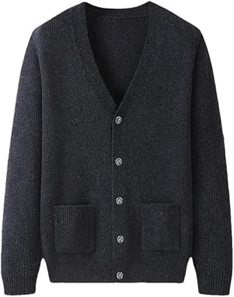 Hgvcfcv Autumn Men's V-Neck Cardigan Thick Sweater Wool Knitted, Cardigan Sweaters for Men at ...
