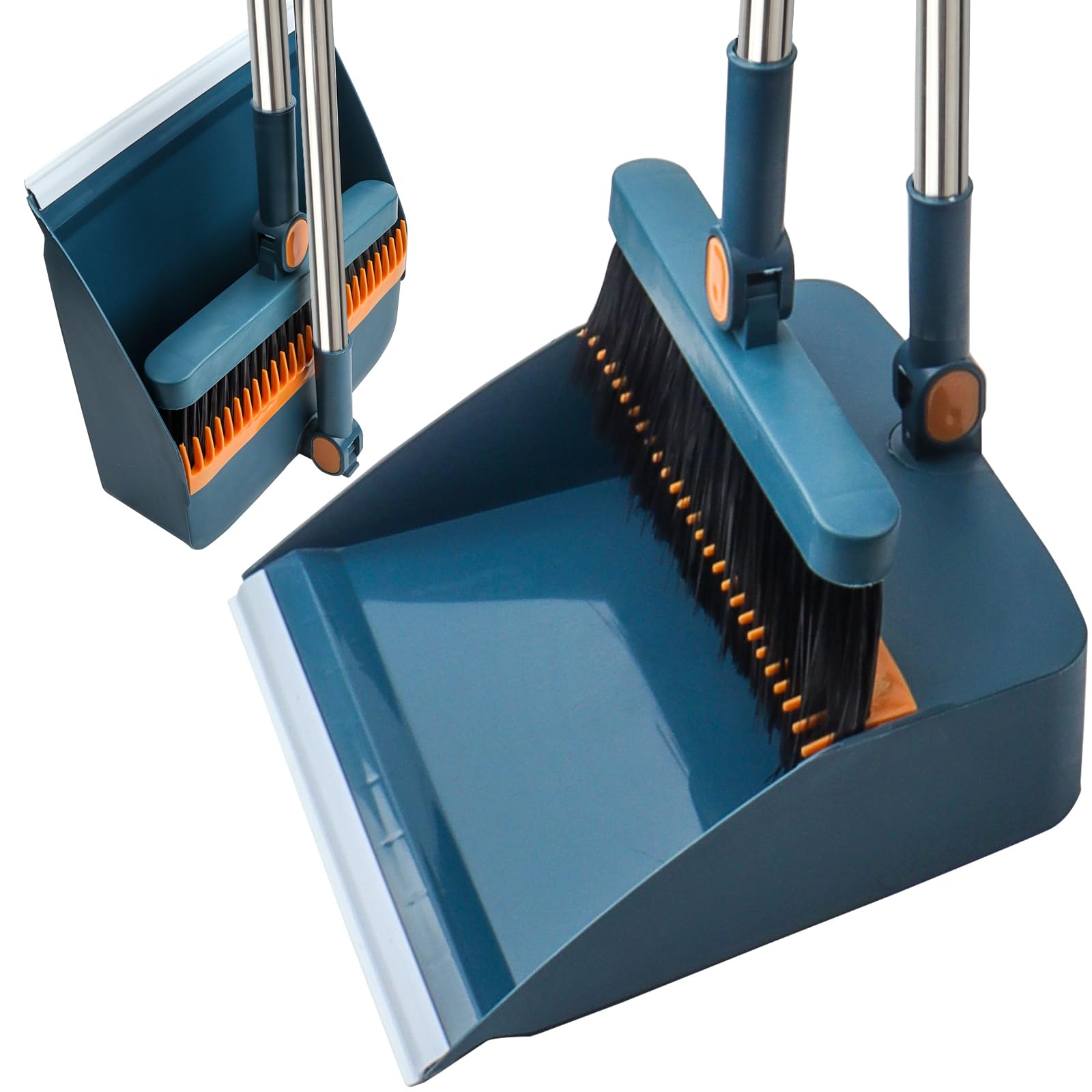 BEILUBANG Long Dustpan and Brush Set, Windproof Vertical Extension Pole ...
