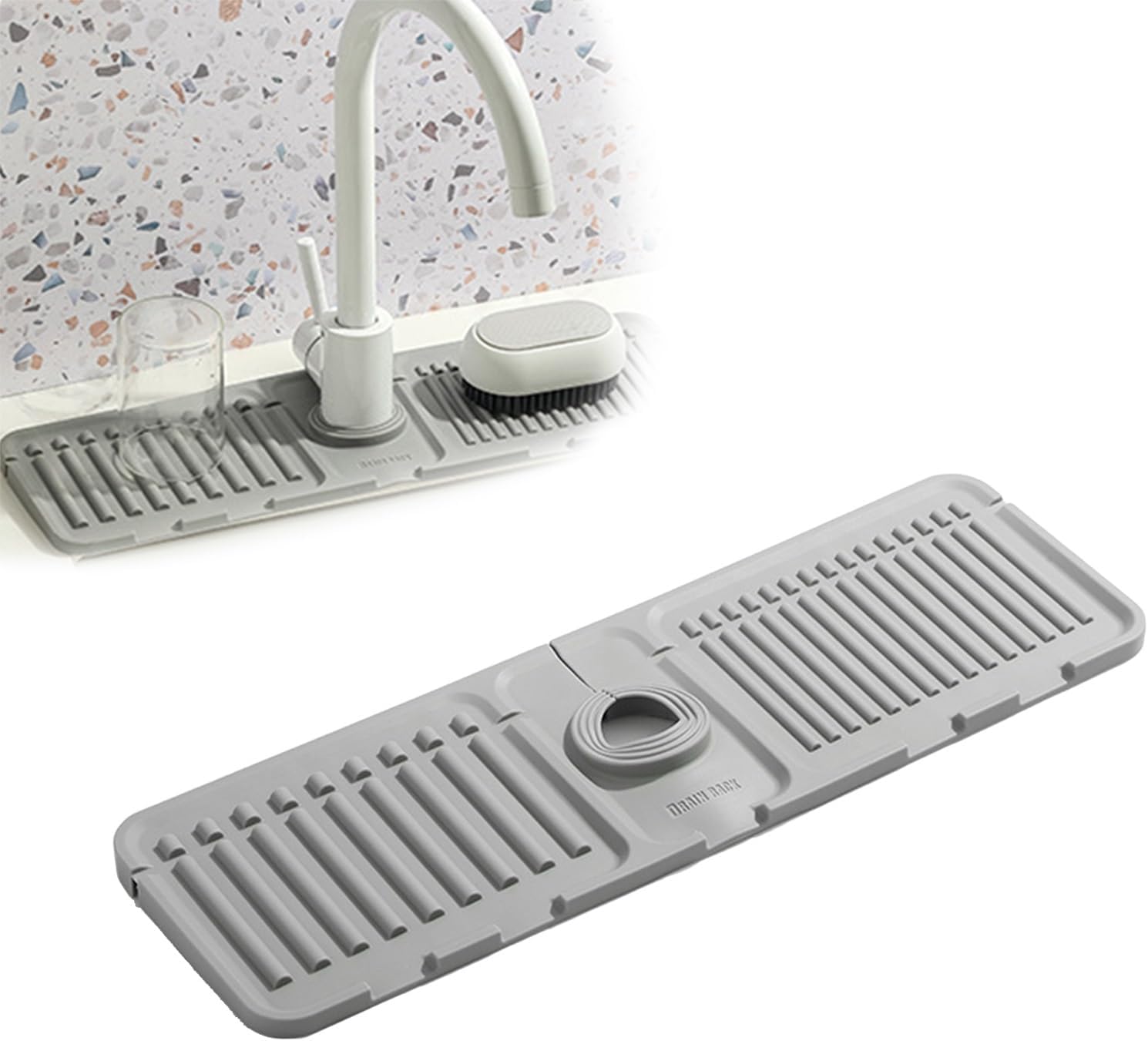 WHOROB Tap Splash Guard Drip Tray Mat, Drip Mat Silicone Tap Mat Splash ...