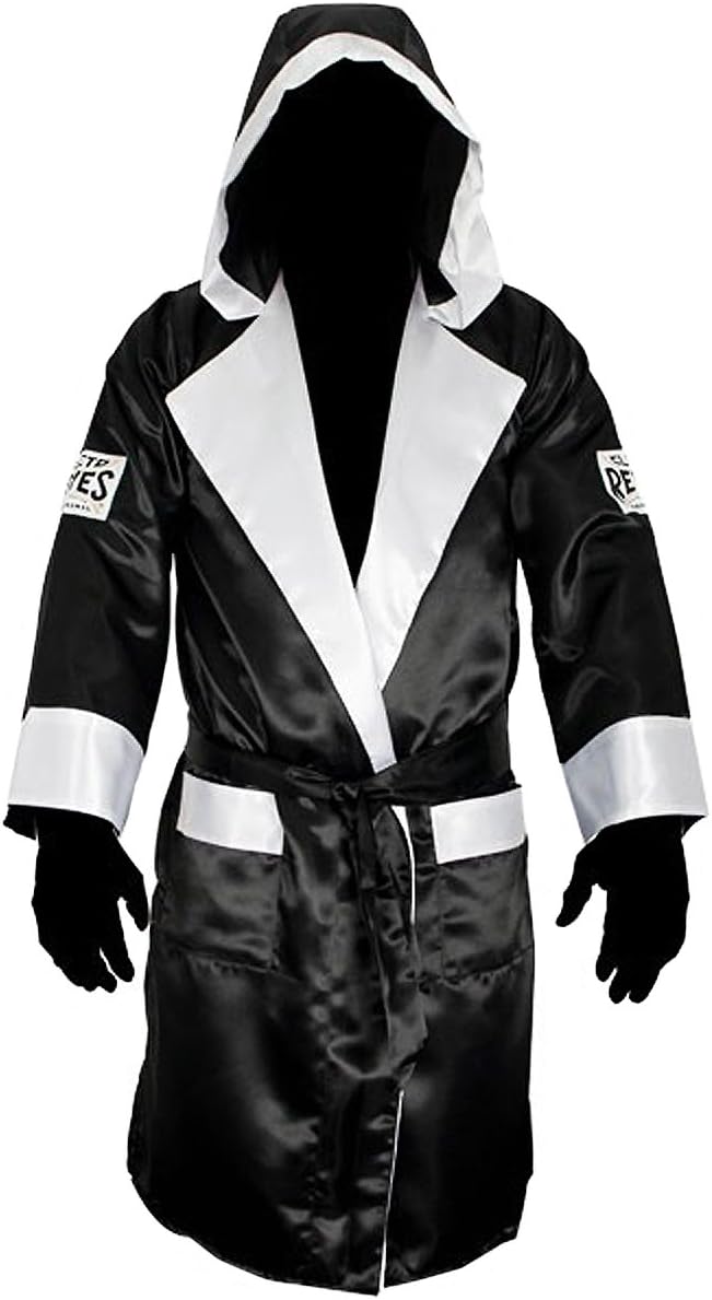 Amazon.com: CLETO REYES Satin Boxing Robe with Hood - Medium - Black ...