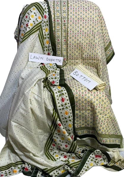 Buy Pakistani Lawn Suit (Green) at Amazon.in