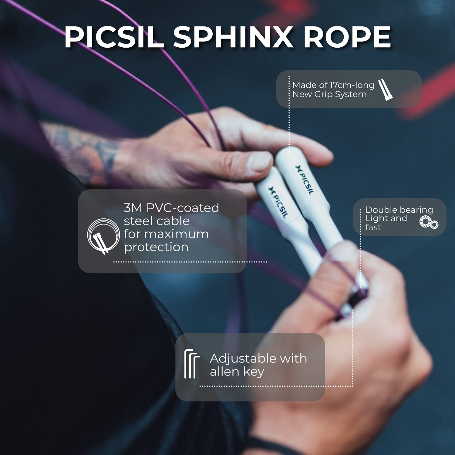Snapklik.com : PICSIL - Sphinx Rope 360 Spin Jump Rope Dual Bearing ...