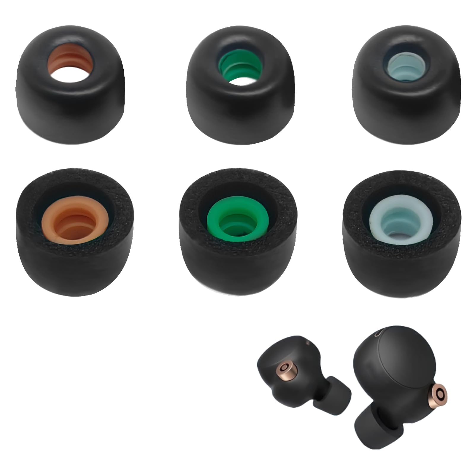 Memory Foam Eartips Ear Buds for Sony WF-1000XM4 3 Pairs Noise ...