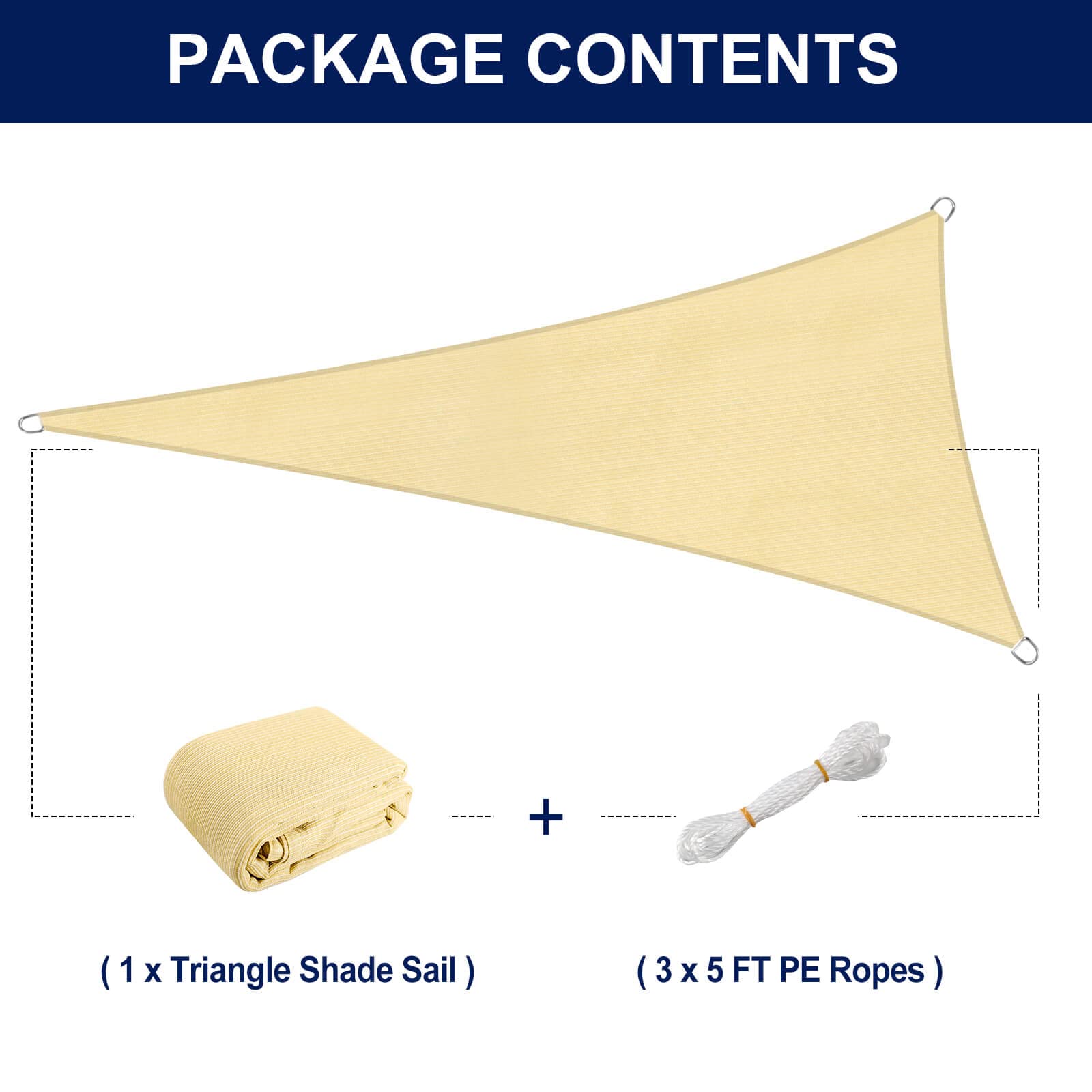 Snapklik.com : PureFit Triangle Sun Shade Sails Outdoor 8 X 8 X 8 Ft ...