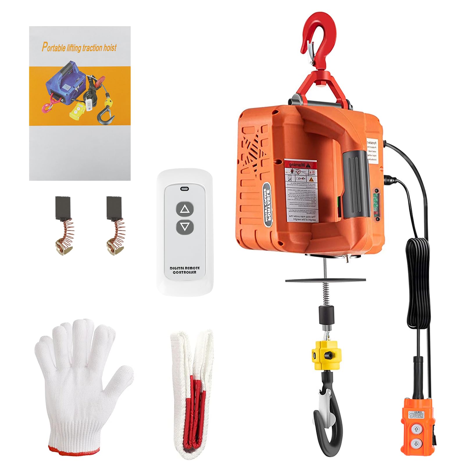 3 in 1 Electric Hoist Winch 1100lbs Portable Electric Winch, 1500W 110V ...