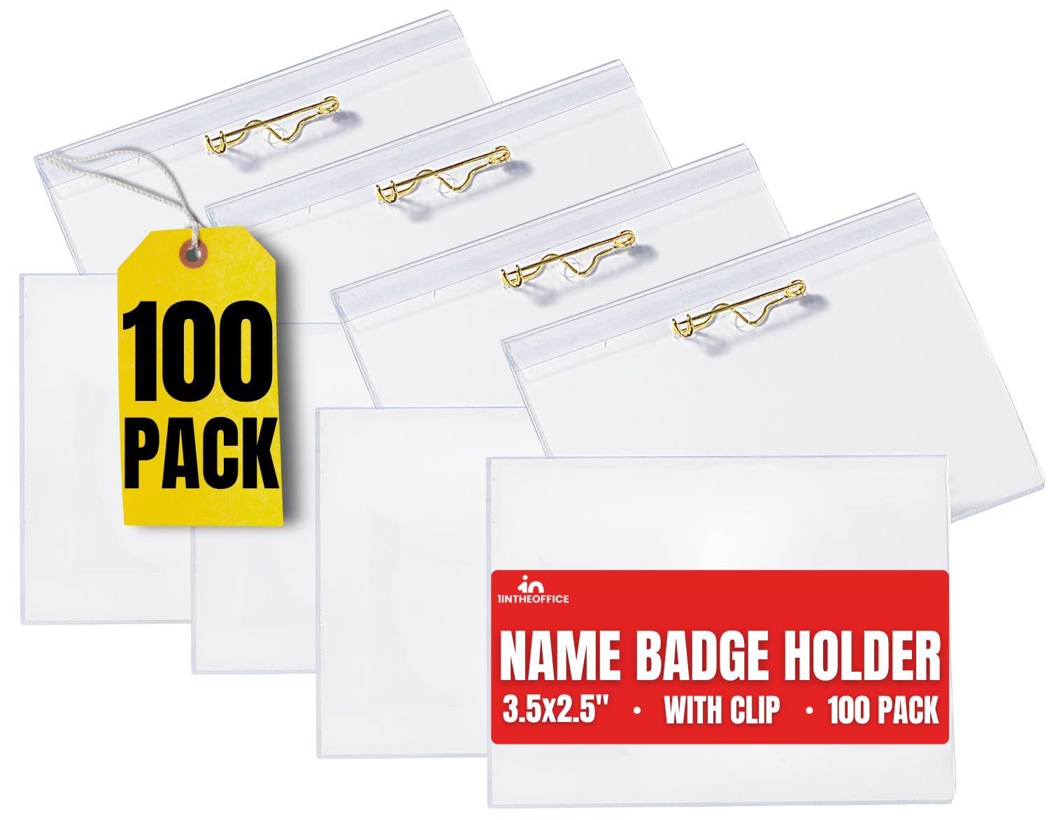 Snapklik.com : ID Badge Holder Horizontal, Plastic Name Tag Holder ...