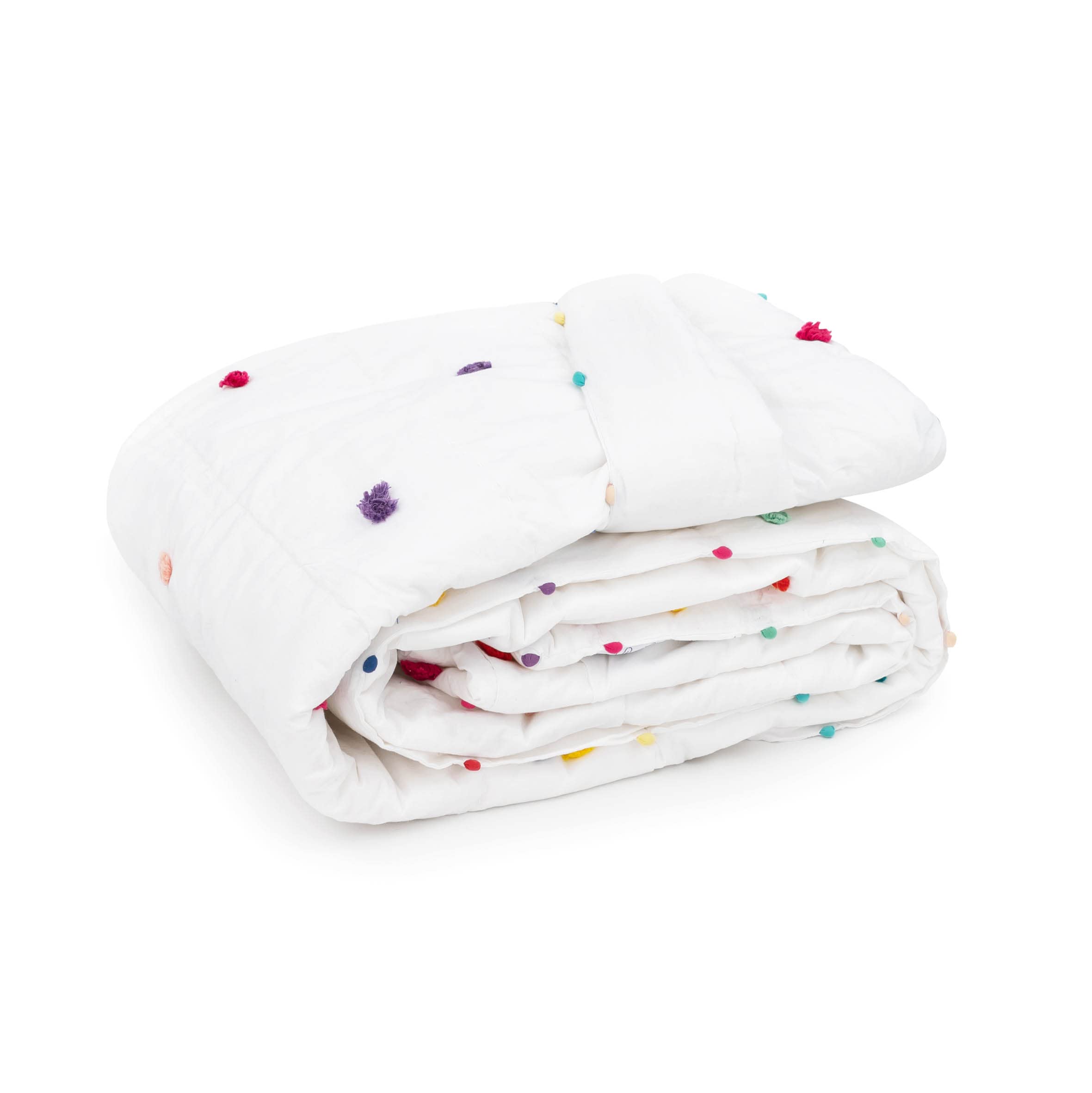 Saturday Park Rainbow Tufts Full/Queen Quilt - 100% Cotton Blanket ...