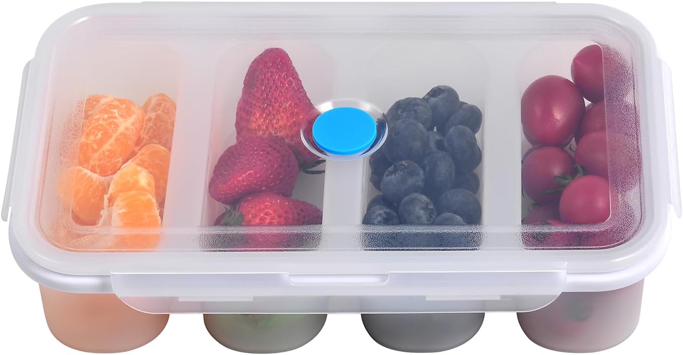 Amazon.com: 8 Compartment Divided Serving Tray with Lid and Handle ...