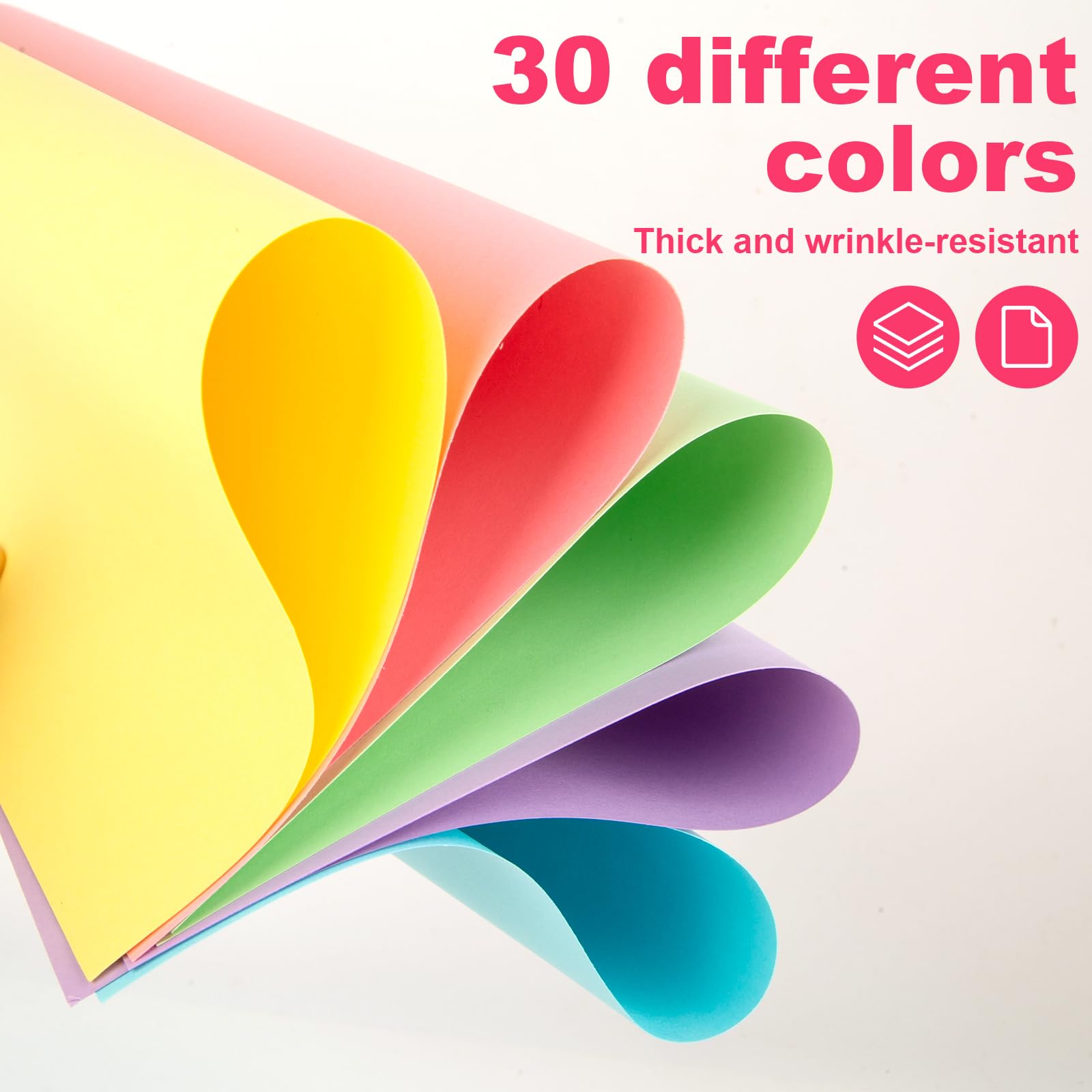 Snapklik.com : 100 Sheets Colored Cardstock Paper, Square Craft Paper ...