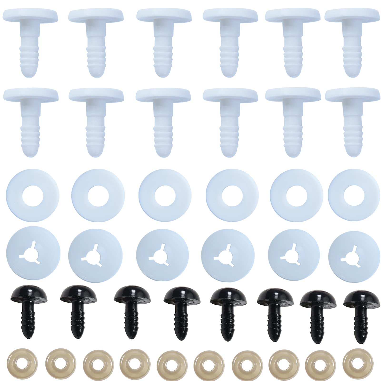 Buy Zhbrchz 40set 20mm Doll Joints White Plastic Animal Joints and ...