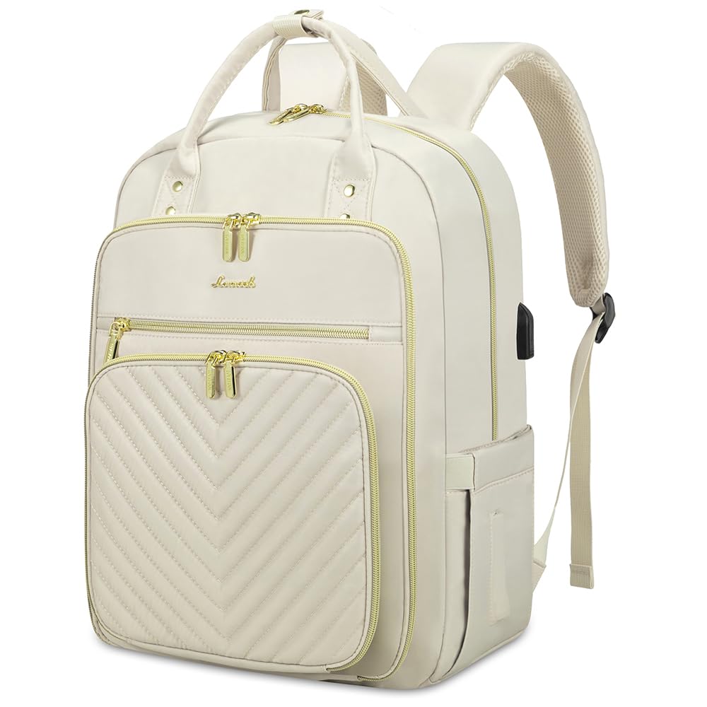 Amazon.com: LOVEVOOK Laptop Backpack for Women, Beige : Electronics