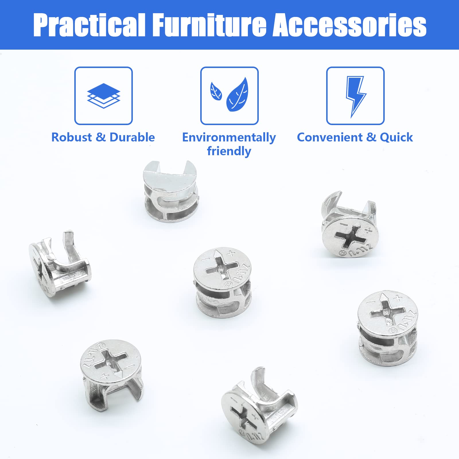 Snapklik.com : 20 Pcs Furniture Connecter Cam Lock Fittings 15x12mm ...