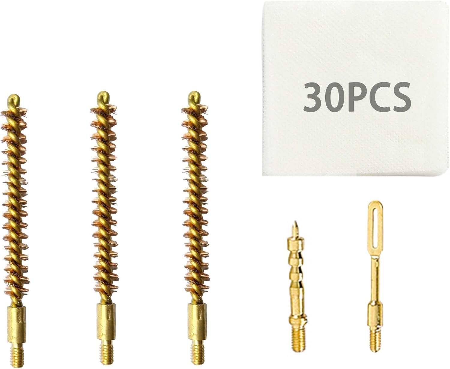 Amazon.com : All Brass Gun Brushes, Brass Jag, Brass Patch Holder, 3 ...