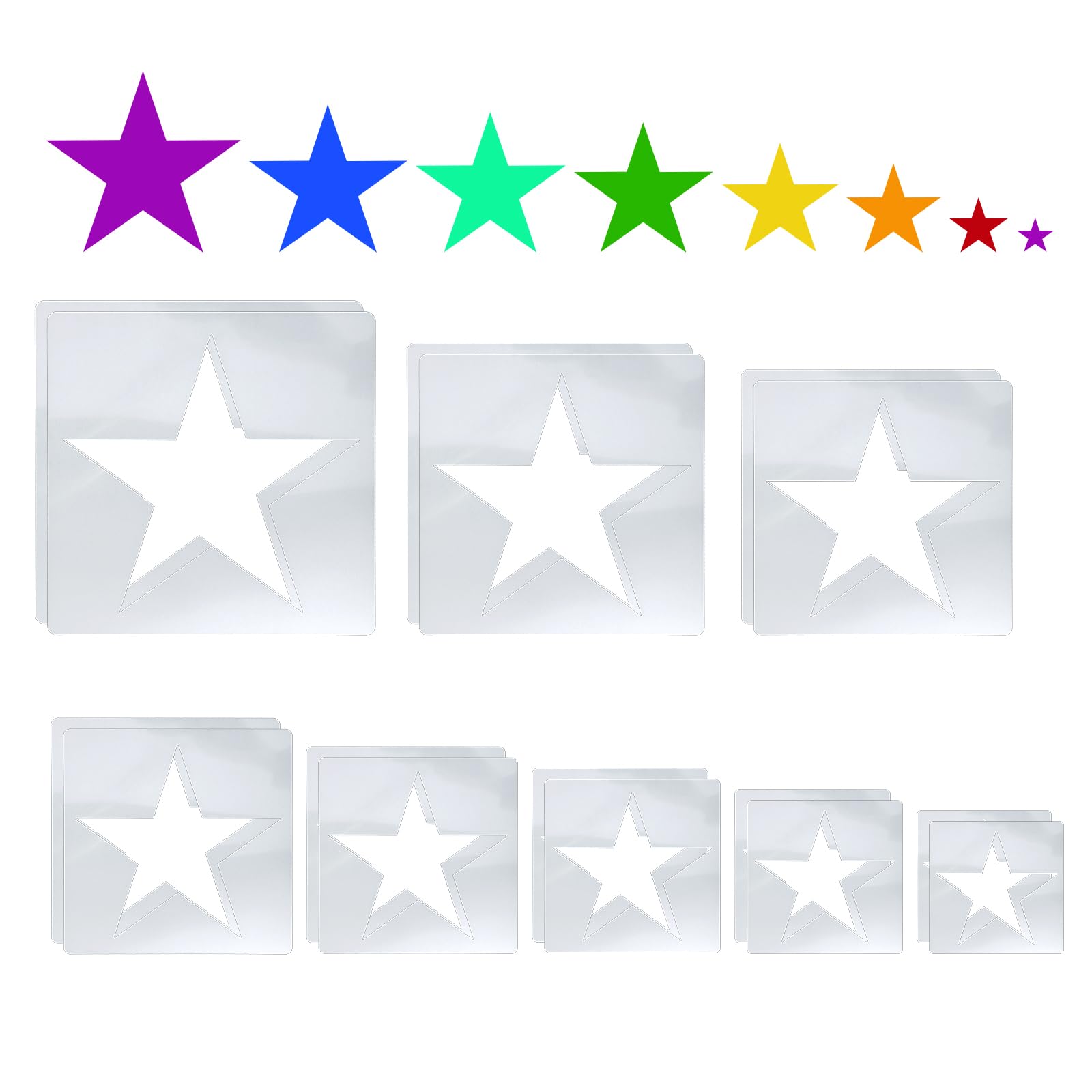 Amazon.com : 16 PCS Large Star Stencil, Star Template Different Sizes ...