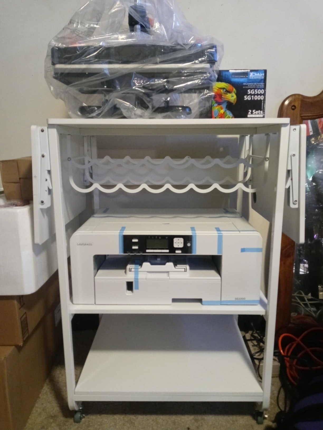 $20/mo - Finance 𝐂𝐫𝐚𝐟𝐢𝐭 3 Tier Movable Heat Press Table, Foldable Heat ...