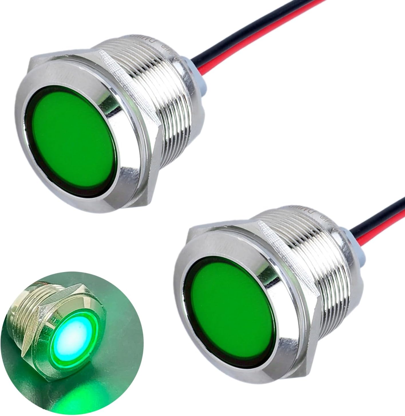 Amazon.com: (2 Pcs) Signal Light 16mm Indicator Light LED 0.63" 12V 24V ...