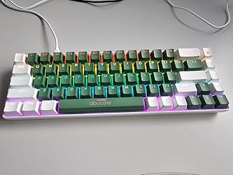 Amazon.com: abucow 68-Key Mechanical Gaming Keyboard with Blue ...