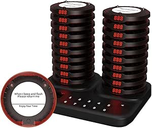 WFUAHA Wireless Restaurant Pager System, Restaurant Buzzer System 800M ...
