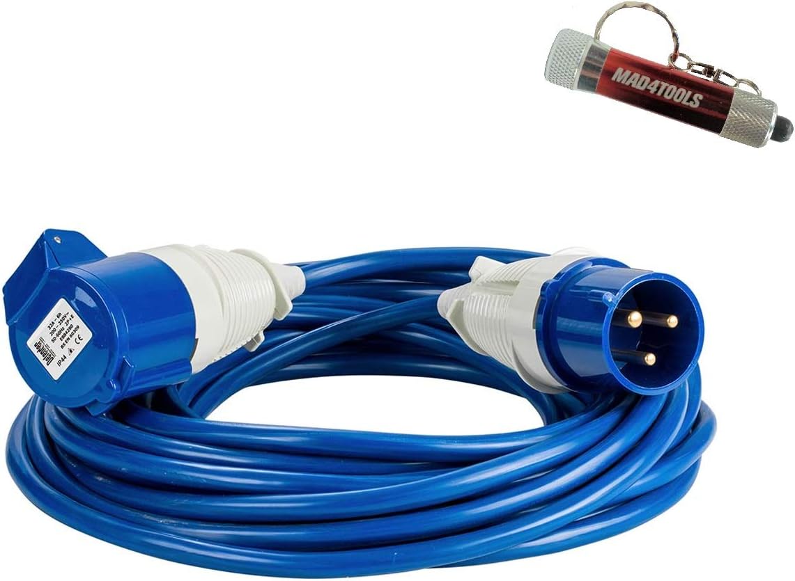 Defender 240v / 32amp Extension Lead (14M x 4mm) and Keyring Torch: Amazon.co.uk: DIY & Tools