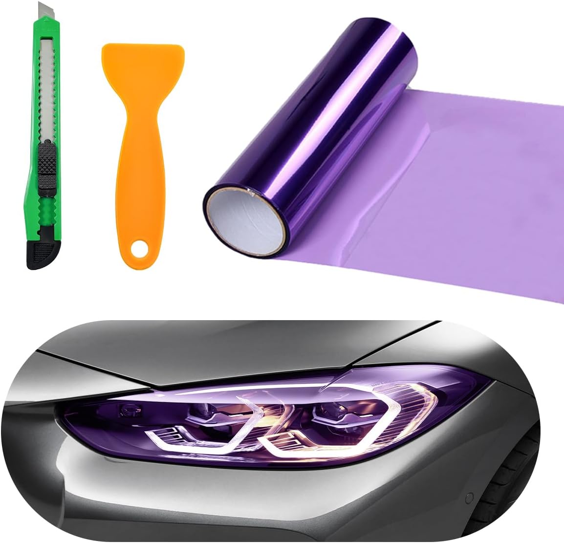 Amazon.com: Sylvil Car Headlight Vinyl Film Sticker Sheet Roll, 12"×48 ...