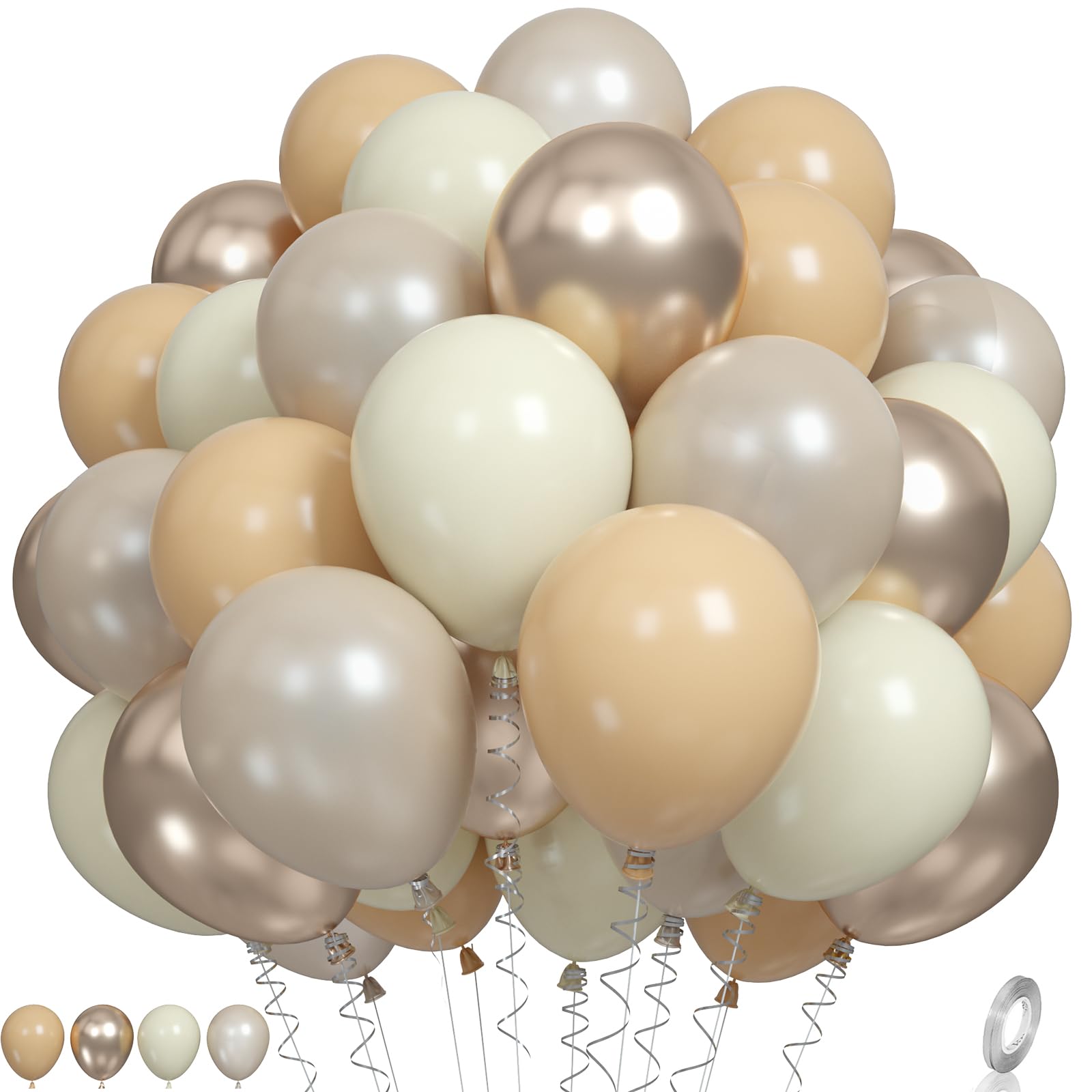 Amazon.com: Neutral Balloons, Beige White Sand Latex Balloons Blush ...