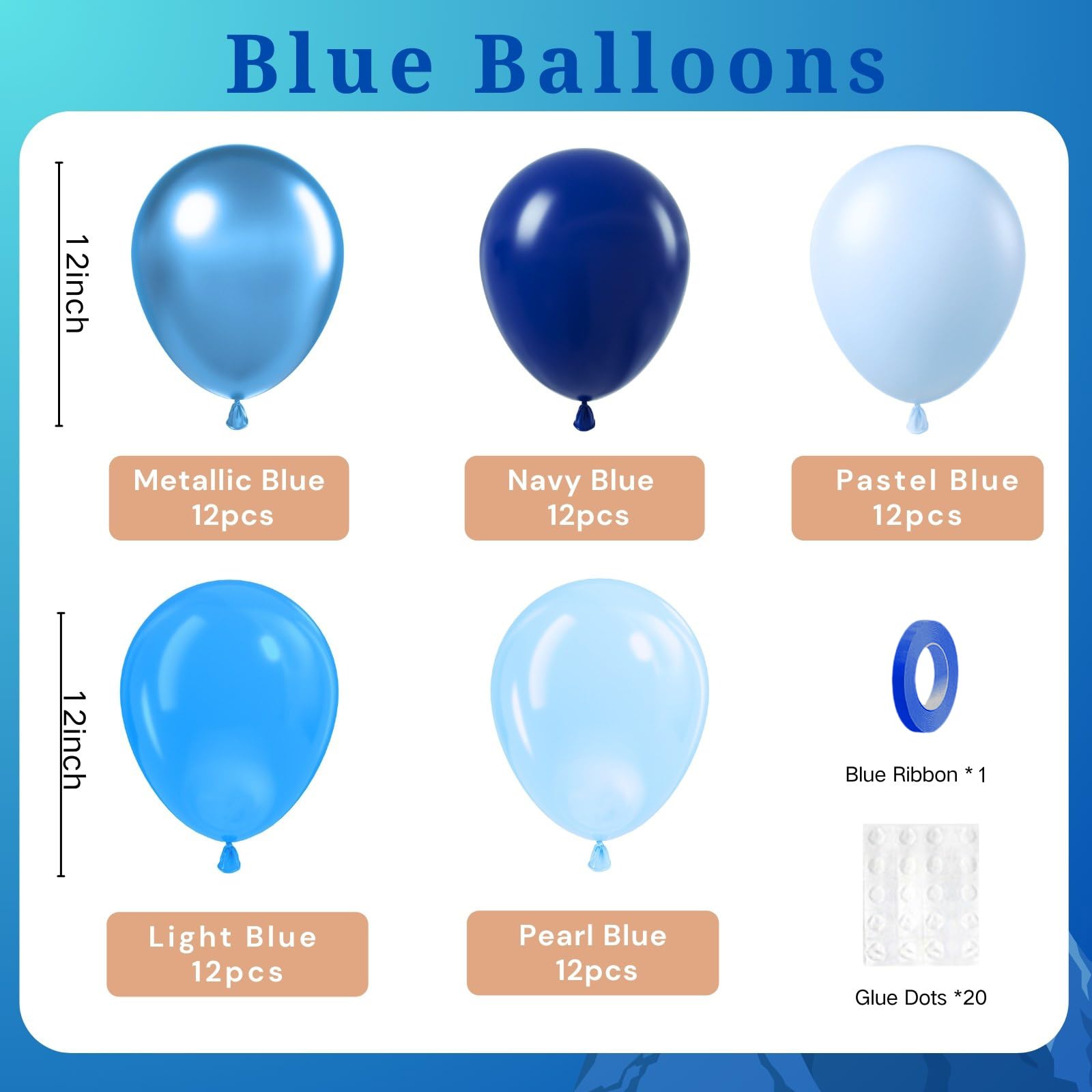 Globos Blue Balloons de color... - B0D4TJWC88 | Encarguelo.com