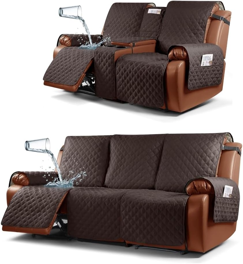 Amazon.com: Ruaozz Recliner Cover with Console + Recliner Sofa Cover 3 ...