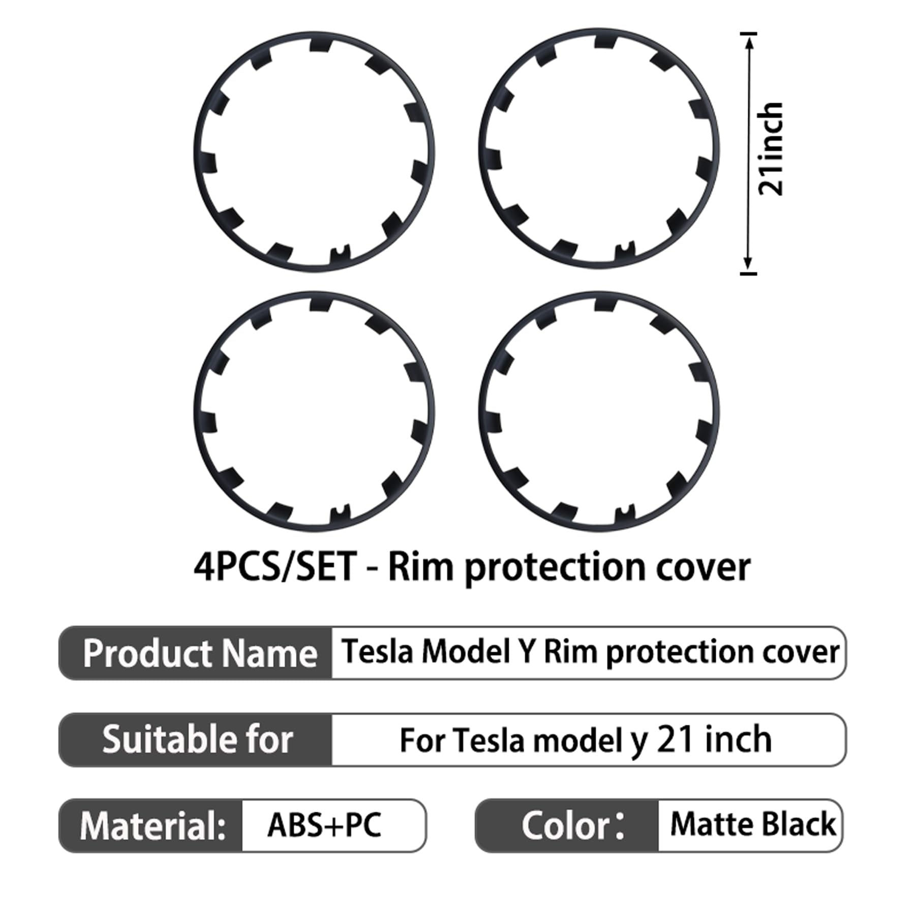 Snapklik.com : KAVANIC 4PCS Rim Protectors Fits For Tesla Model Y 21 ...