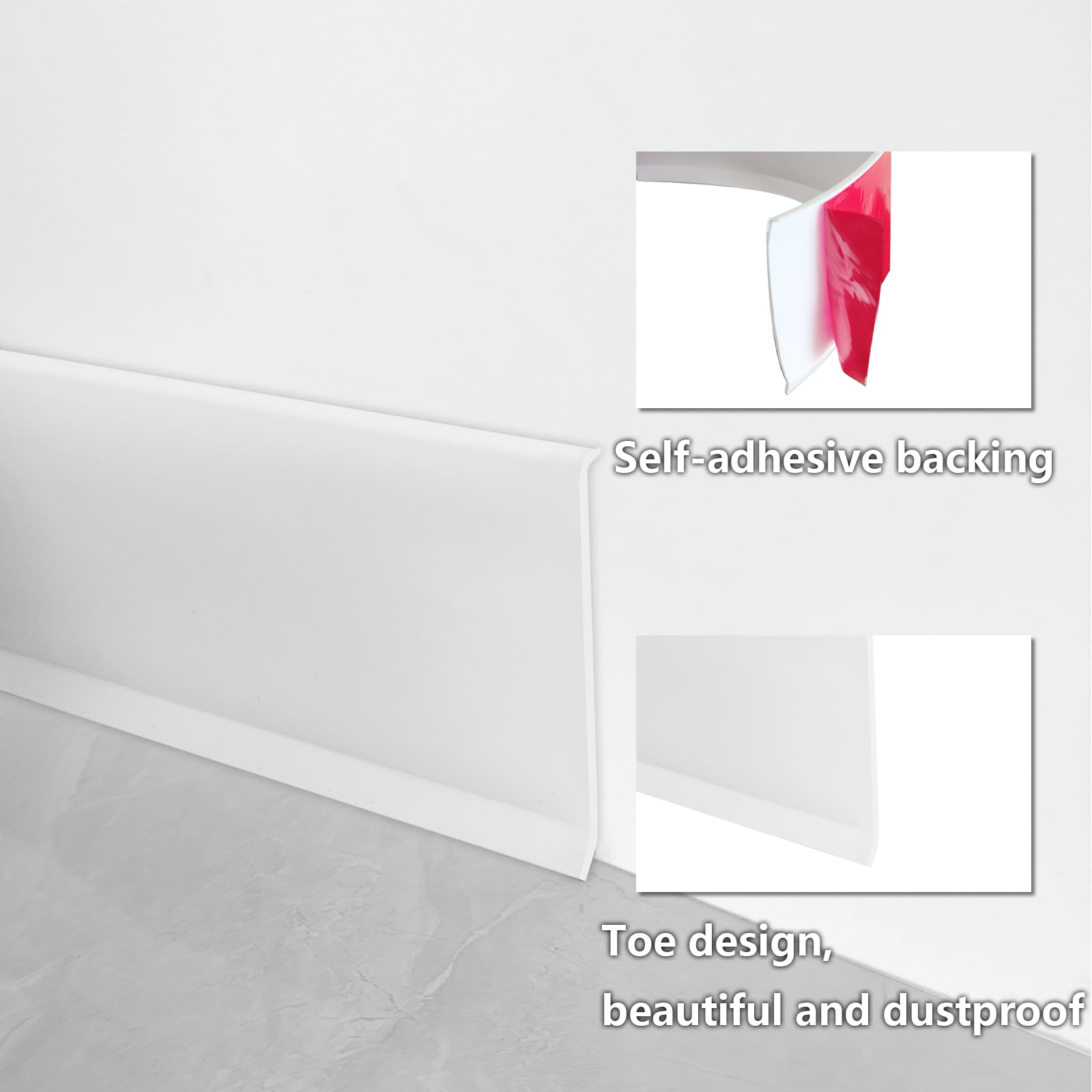 Snapklik.com : Flexible Baseboard Molding Trim 4Inch X 10Feet White ...