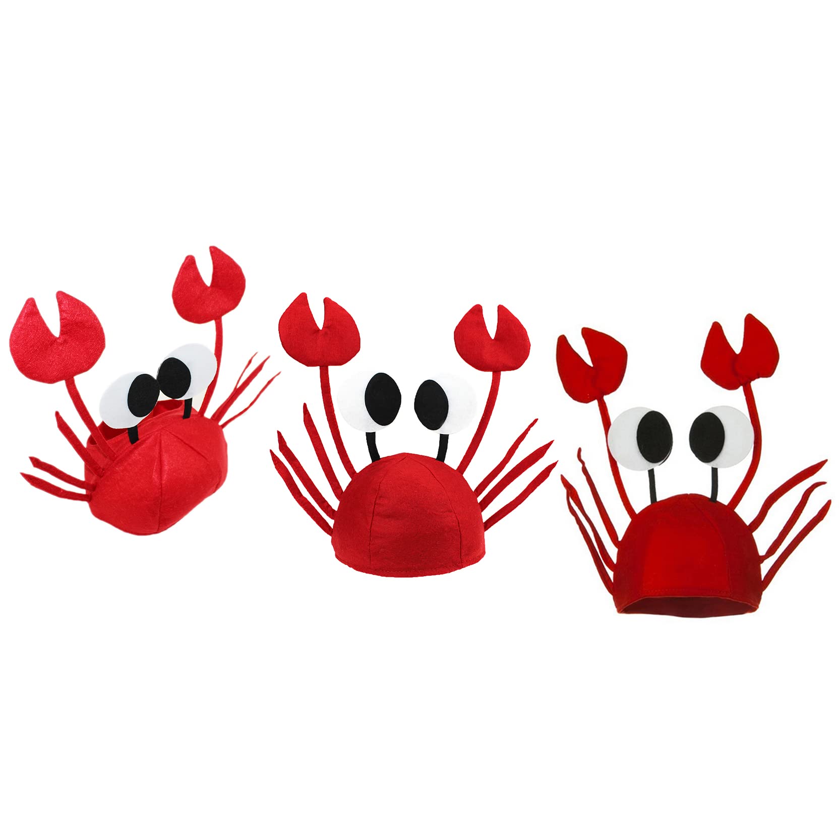 Amazon.com: 3 Pieces Crab Hat Novelty Hat 3D Crab Hat Funny Hat Seafood ...