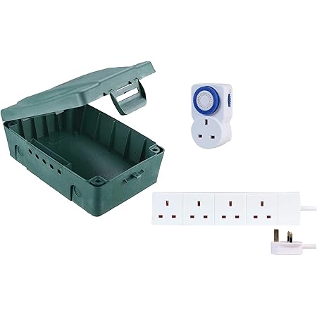 Masterplug IP54 Weatherproof Electric Box with 4 Socket 8m Extension ...