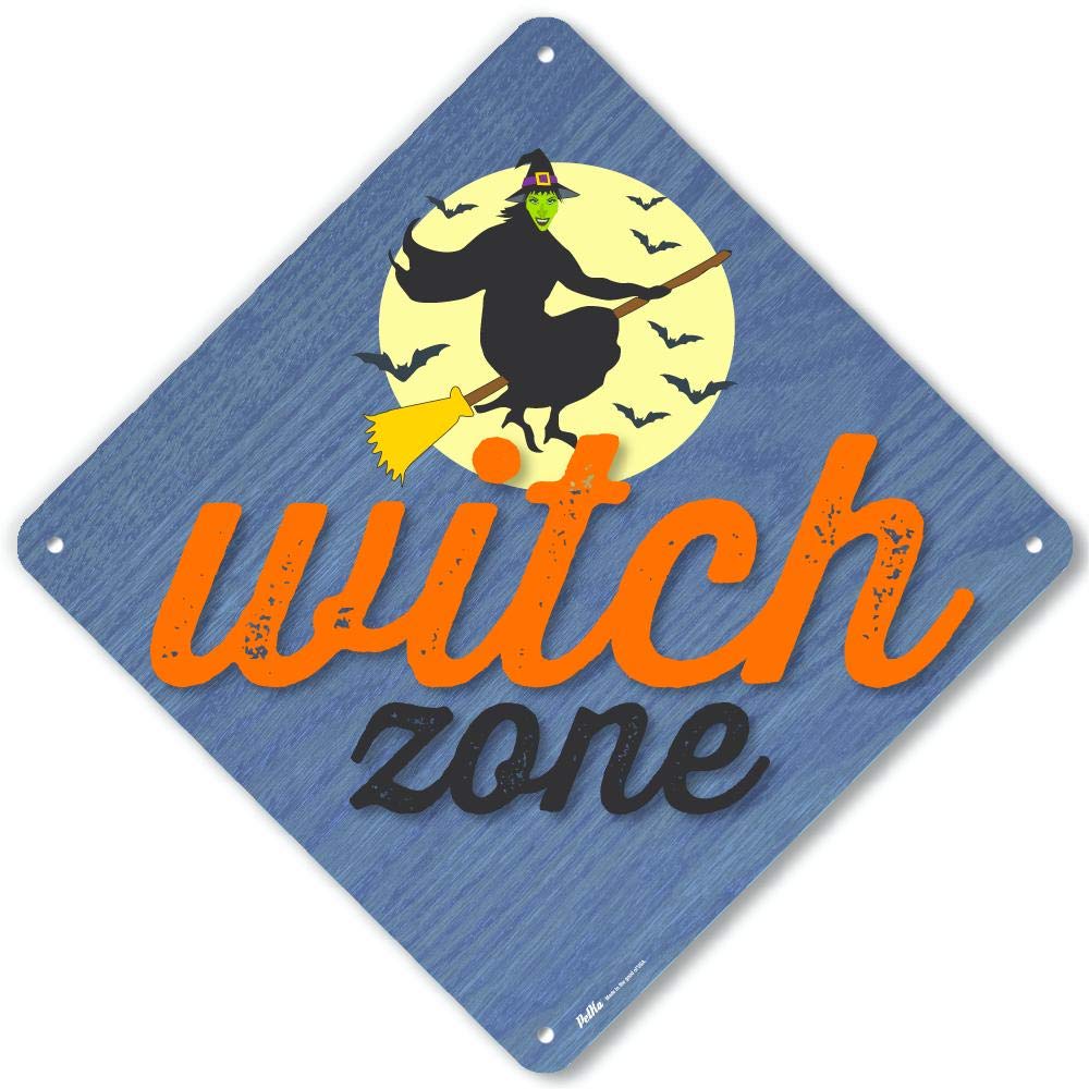 Petka Signs and Graphics PKHW-0201-NA_10x10 "Witch Zone" Aluminum Sign ...