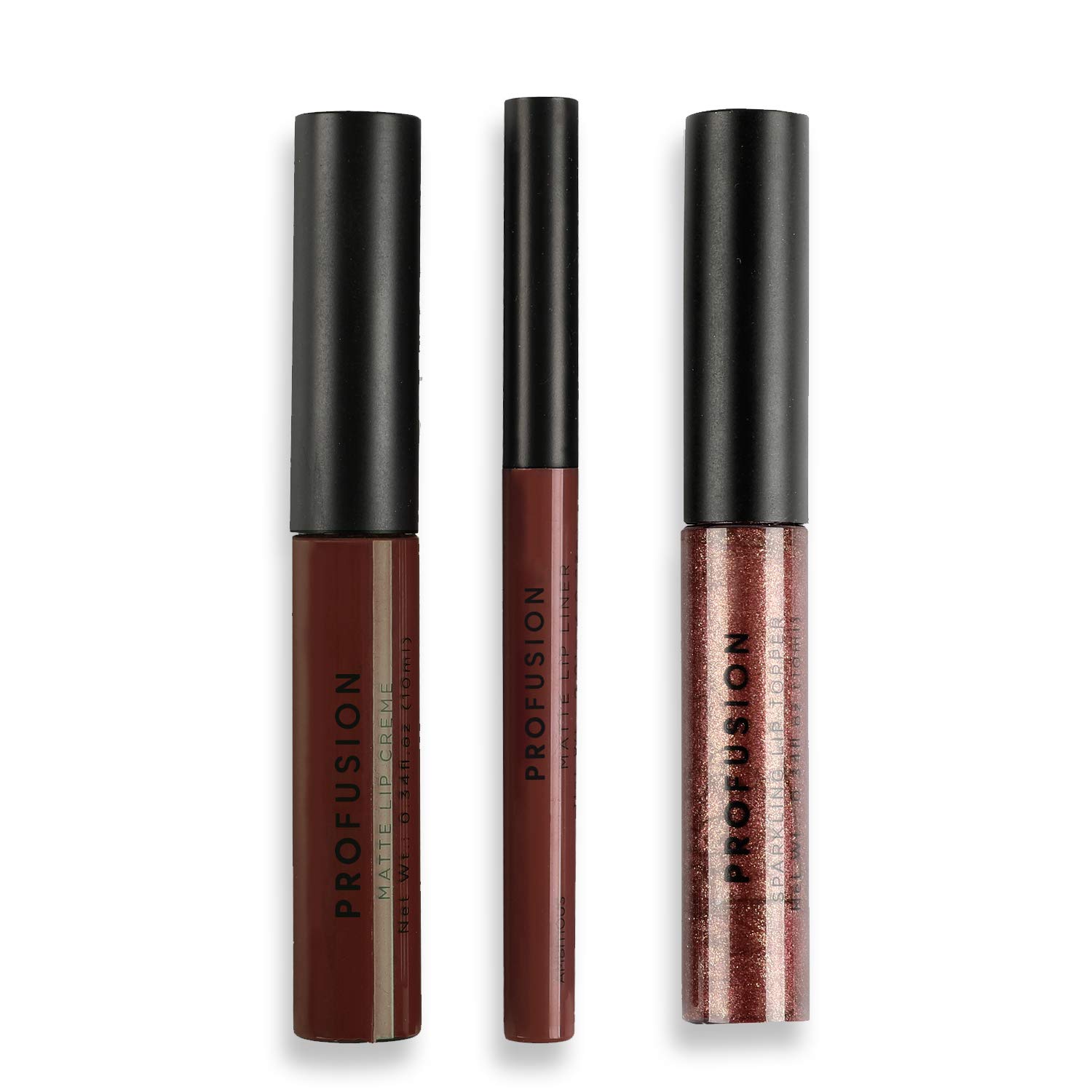 Amazon.com : Profusion Cosmetics - 3pc Lip Set- Deep Merlot (Fantasy ...