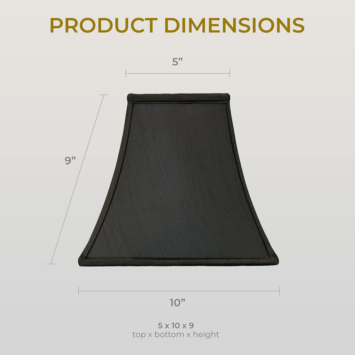 Royal Designs, Inc. Square Bell Basic Lamp Shade, BS-715-10BLKGL-2 ...