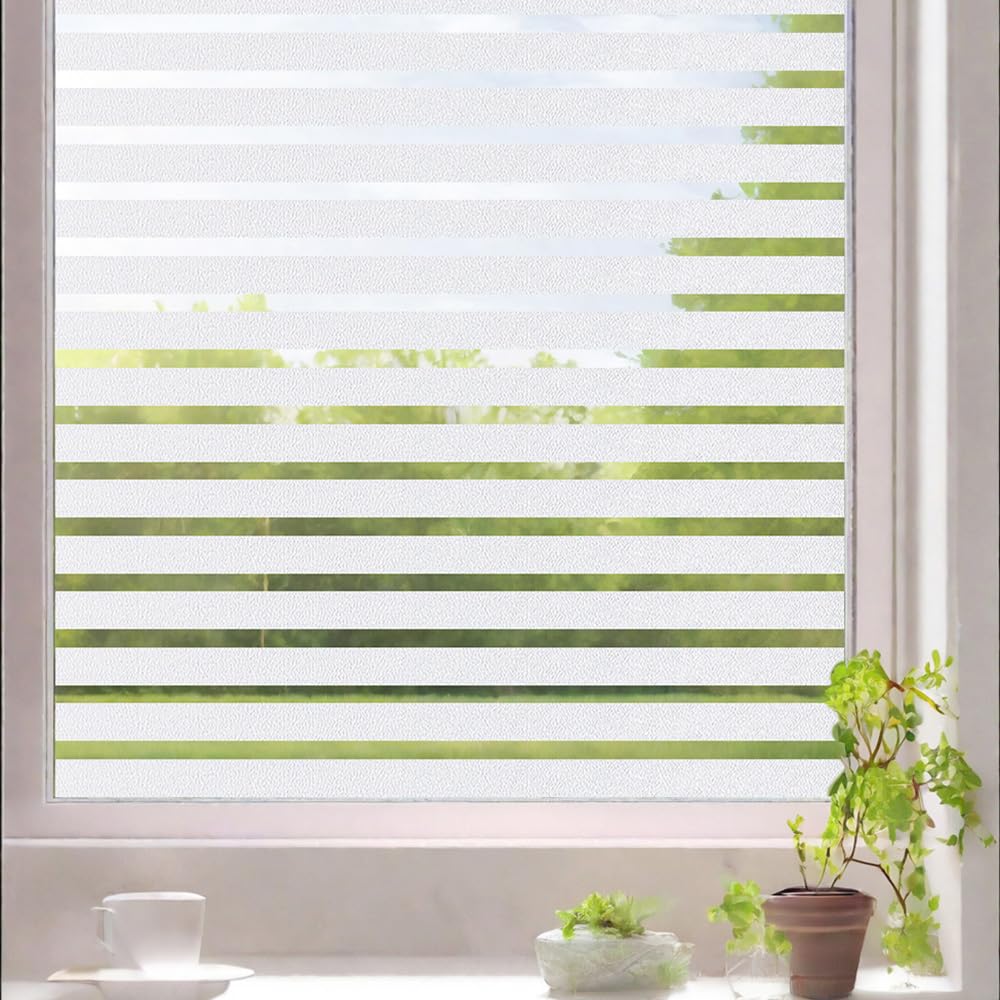 Amazon.com: SLAMTOOP Window Privacy Film, Stripe Glass Film, Anti-UV ...