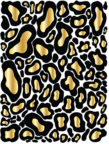 Amazon.com: Gold and Black Leopard Print Wall Decals Stickers Jungle ...