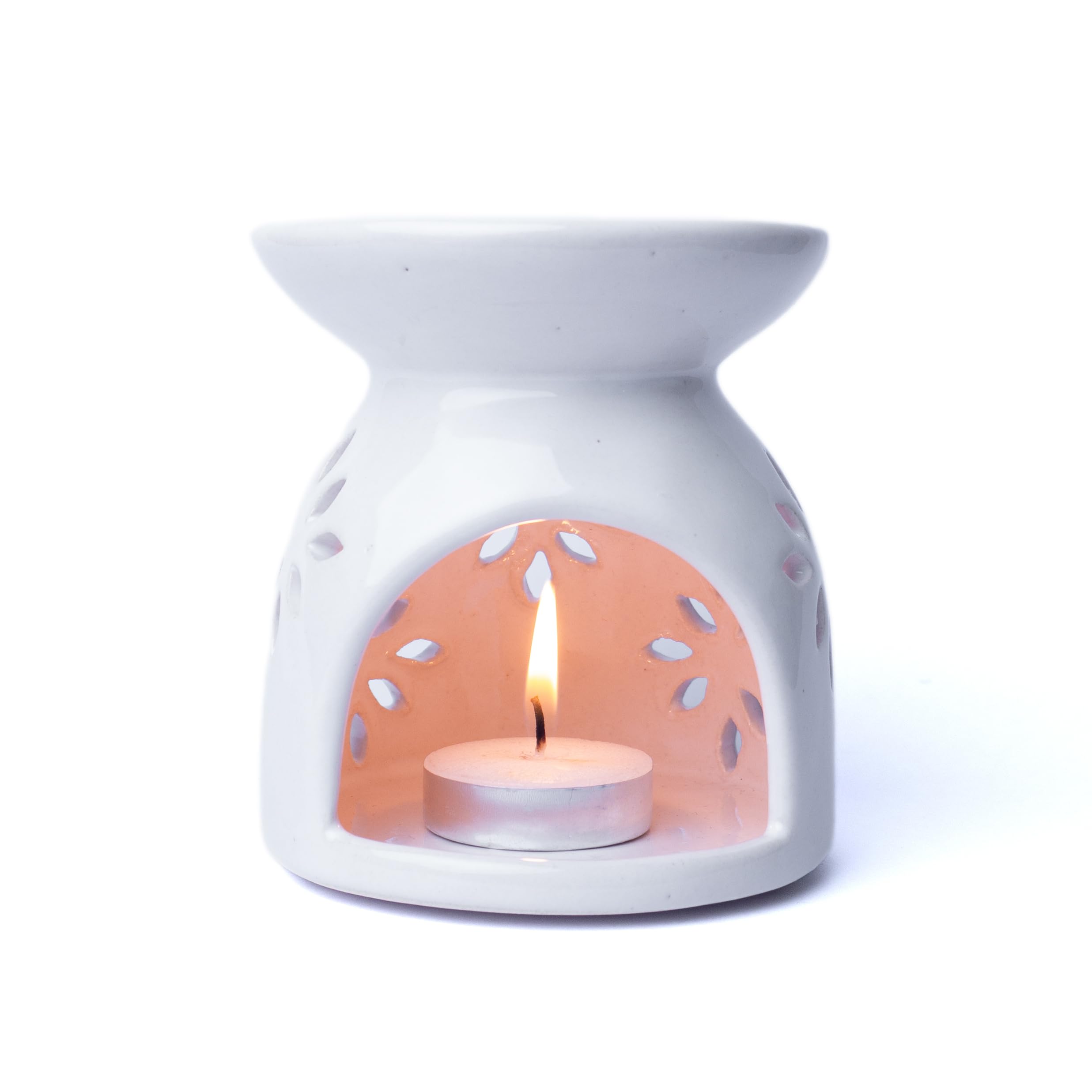 AuraCam Ceramic Diffuser/Essential Oil Diffuser with Tea Light Candle ...