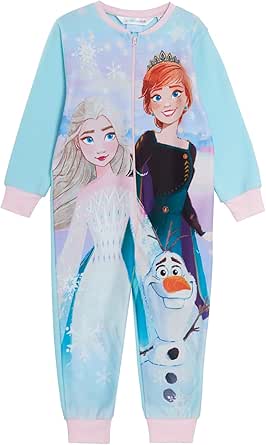 Disney Frozen 2 Onesie för flickor pyjamas fleece allt-i-ett barn ...